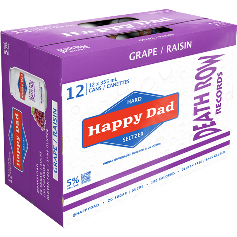 Happy Dad Hard Seltzer Grape - 12 x 355 mL