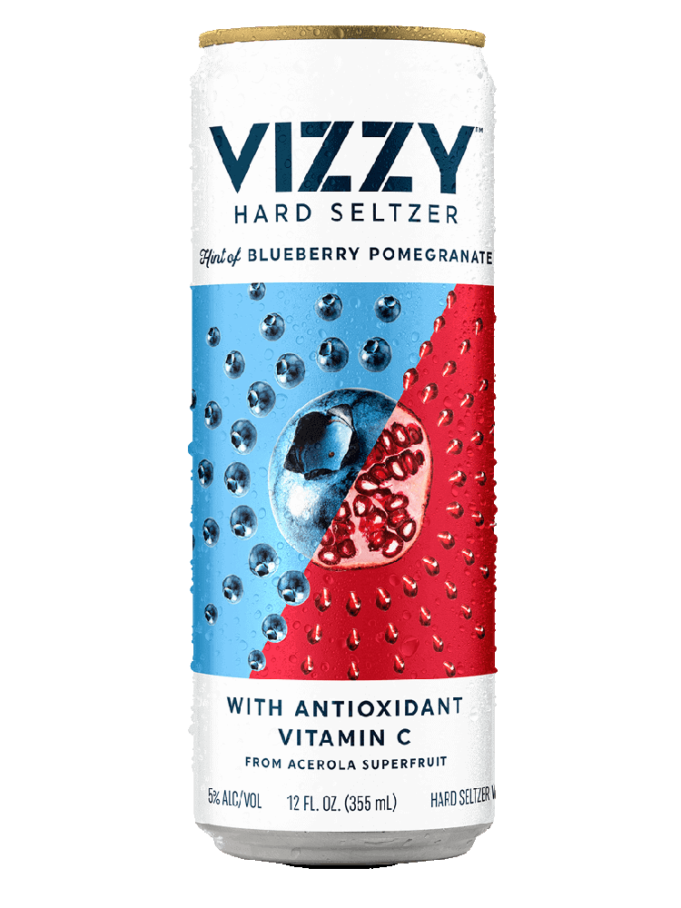 Vizzy Blueberry Pomegranate Seltzer - 6 x 355mL