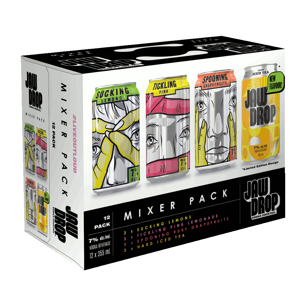 Jaw Drop Vodka Cocktails Mixer Pack - 12 x 355mL