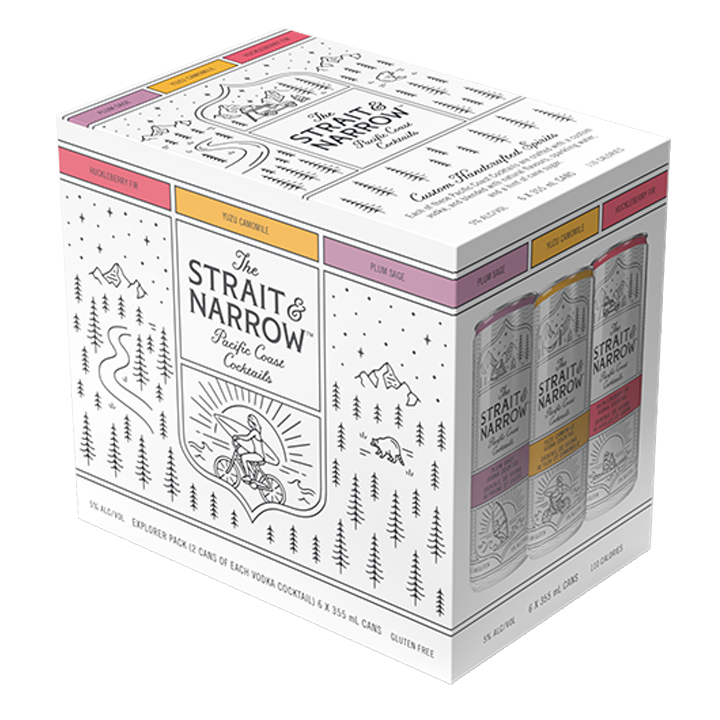Strait & Narrow Explorer Pack Vodka Cocktails - 6 x 355mL