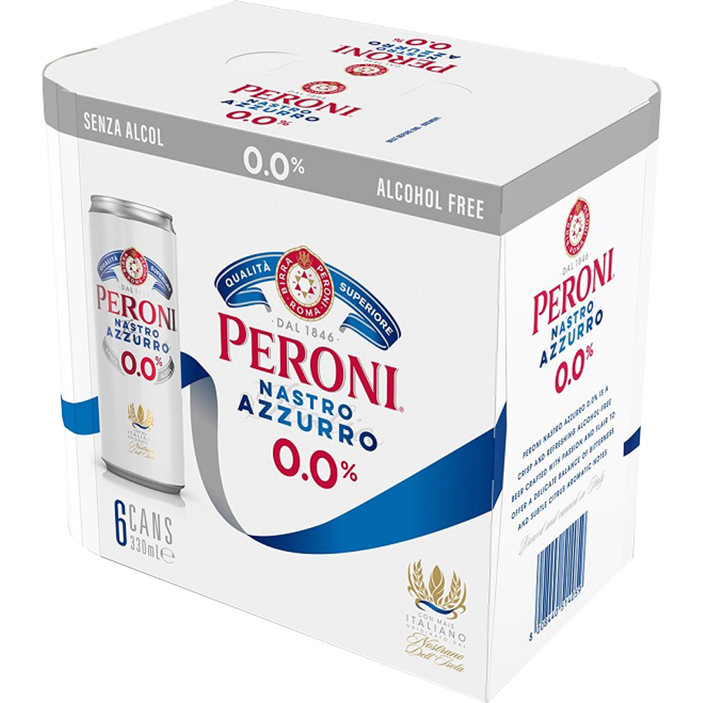 Peroni 0.0% Non-Alcoholic Beer - 6 x 330mL