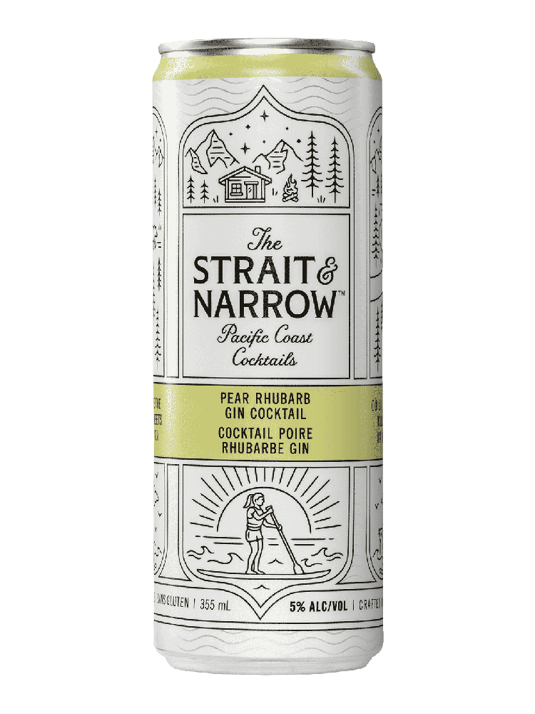 Strait & Narrow Pear Rhubarb Gin Cocktail - 6 x 355mL